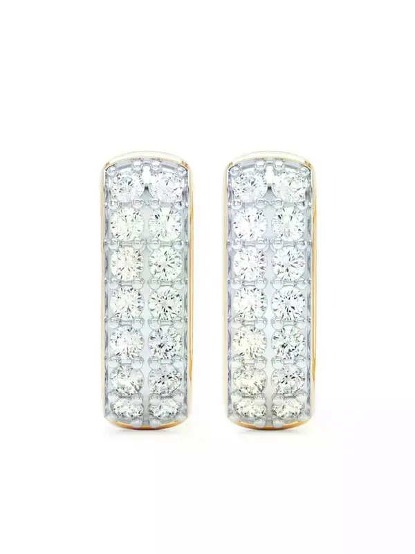 LOEV 14k Yellow Diamond Huggie Earrings - Gold