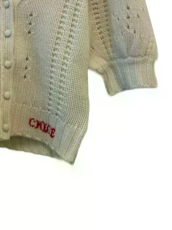 Chloé Button Puff-sleeve Cardigan