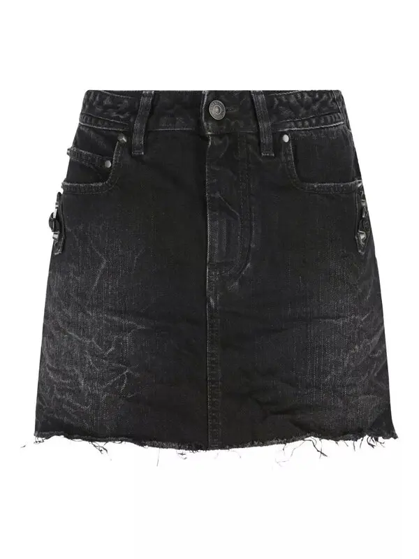 Balenciaga Frayed Denim Skirt