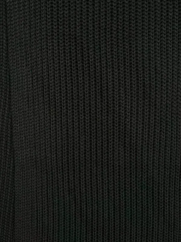 DONDUP Logo-patch Ribbed-knit Scarf