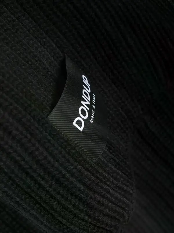 DONDUP Logo-patch Ribbed-knit Scarf