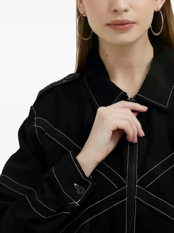 Dkny Contrast-stitch Cropped Jacket