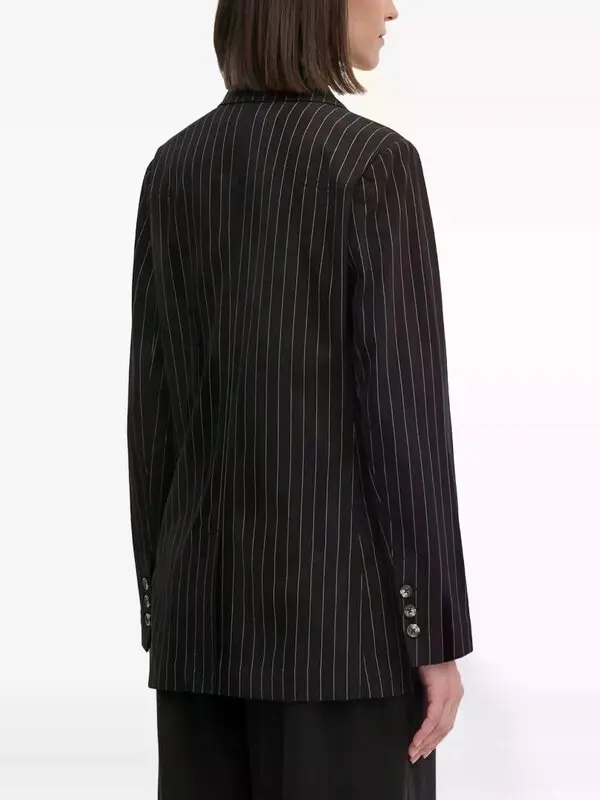 Dkny Pinstripe Double-breasted Jacket - Black