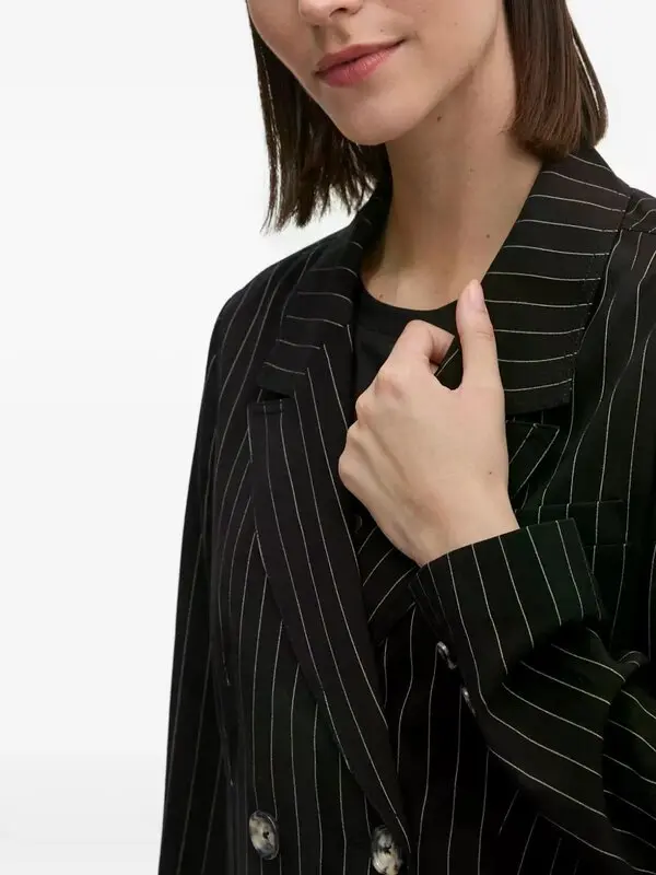 Dkny Pinstripe Double-breasted Jacket - Black