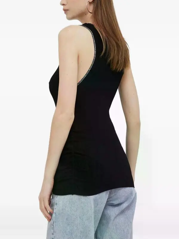 Dkny Ruched Scoop Neck Tank Top - Black