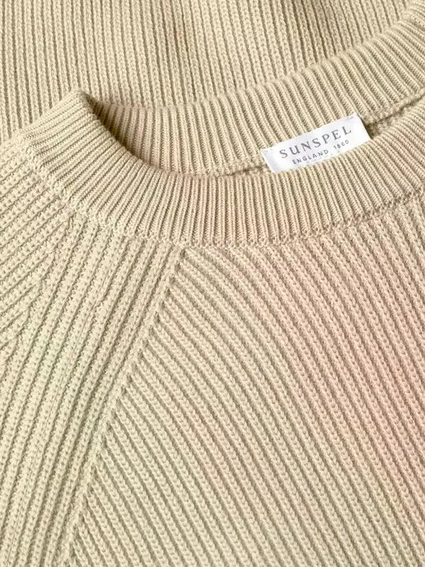 Sunspel Ribbed Knit Cotton Jumper