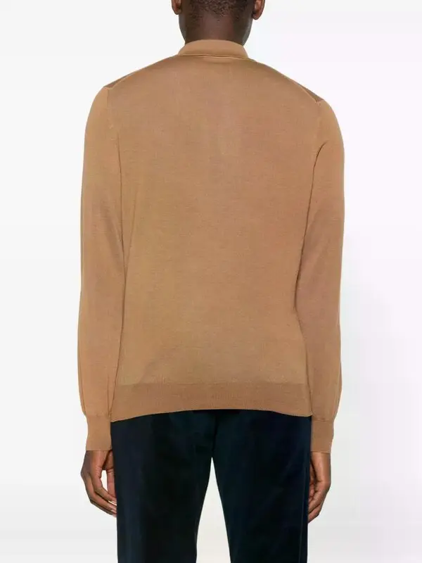 GRAN SASSO Half-zip Polo Sweater - Brown