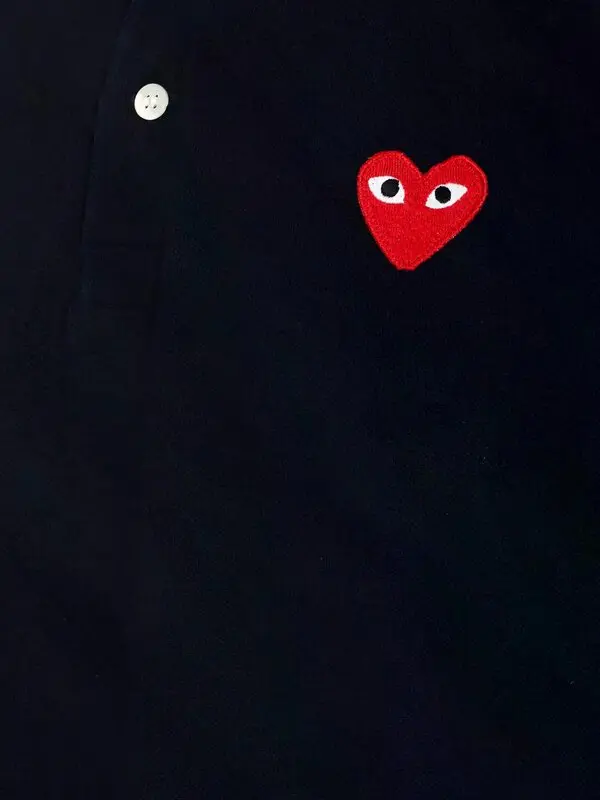 Play Comme Des Garcon Heart-patch Polo Shirt