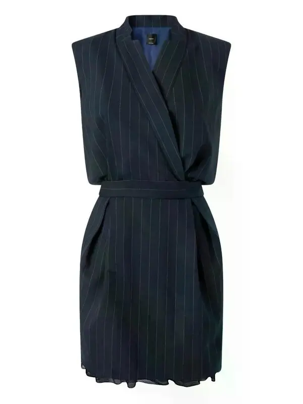 Pinko Pinstripe Wrap Mini Dress