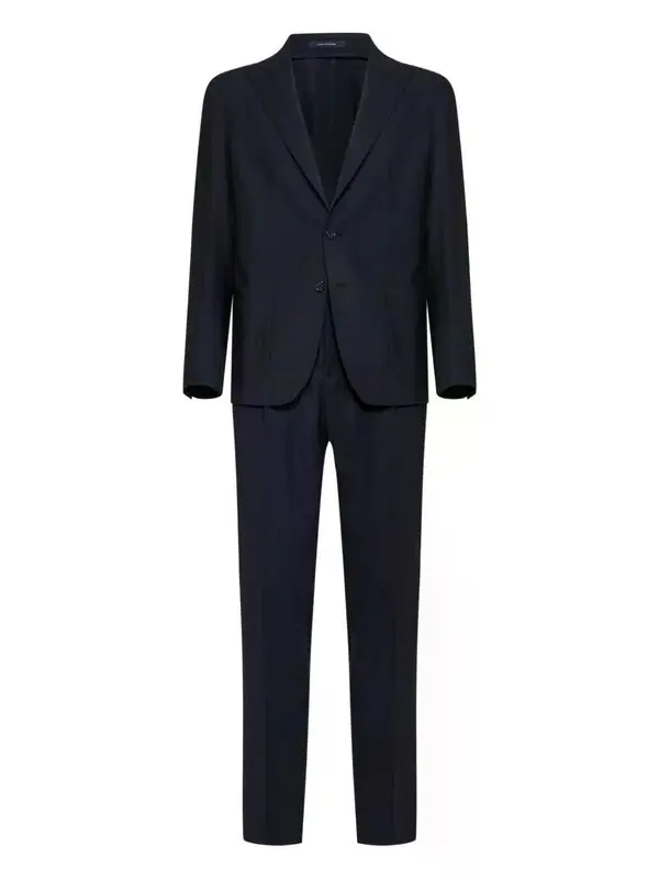 Tagliatore Peak-lapels Drawstring Suit - Blue