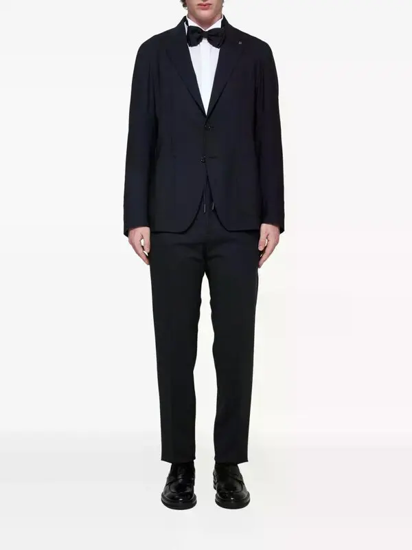 Tagliatore Peak-lapels Drawstring Suit - Blue
