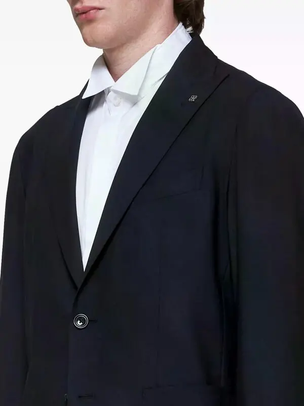 Tagliatore Peak-lapels Drawstring Suit - Blue