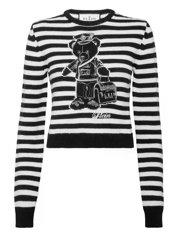 Philipp Plein Striped-pattern Sweater - White