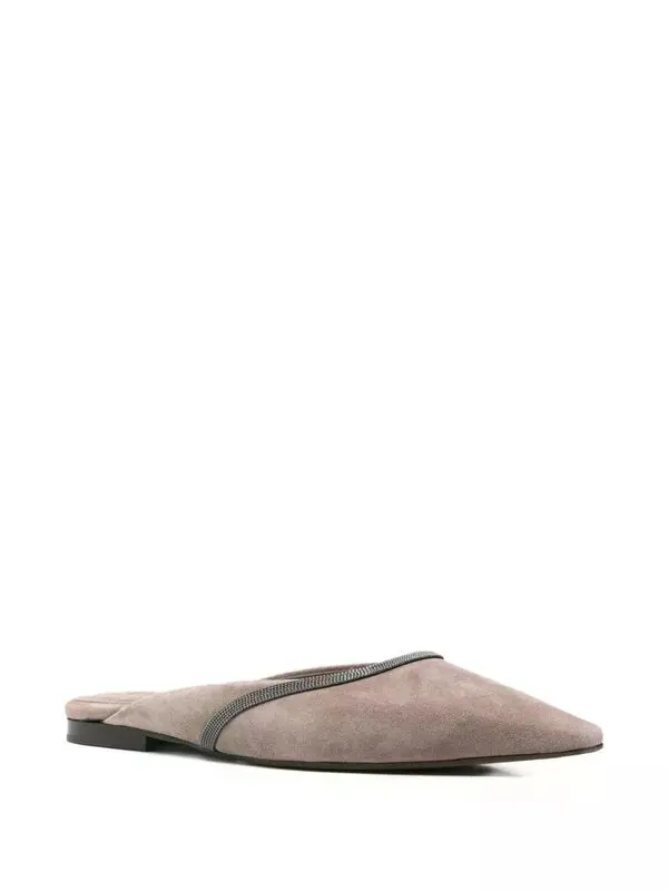 Brunello Cucinelli Monili-chain Suede Mules