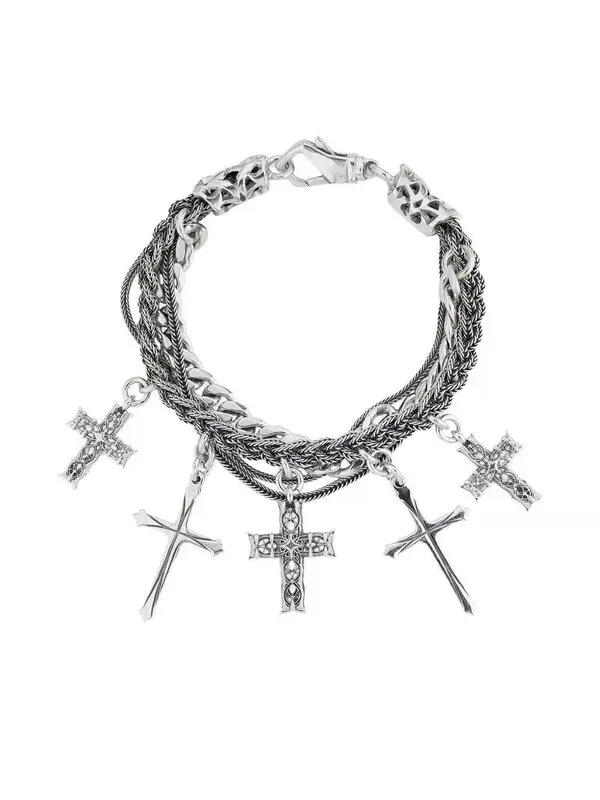 Emanuele Bicocchi Notre-dame Cross-charm Bracelet - Silver