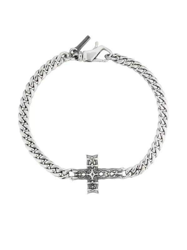 Emanuele Bicocchi Notre-dame Cross Chain Bracelet - Silver