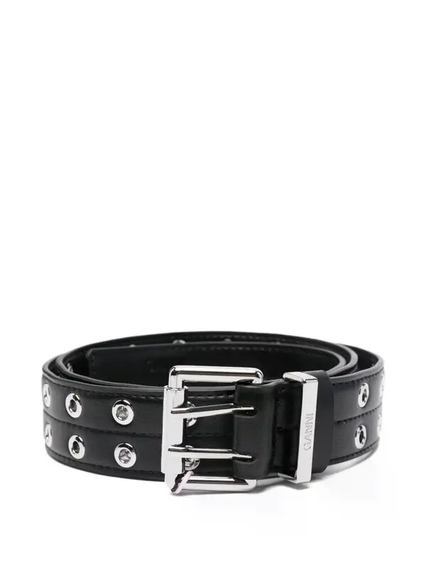 GANNI Double-eyelet Belt - Black