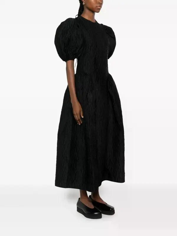 Cecilie Bahnsen Puff-sleeve Midi Dress - Black