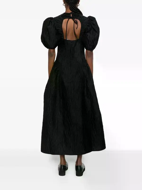 Cecilie Bahnsen Puff-sleeve Midi Dress - Black
