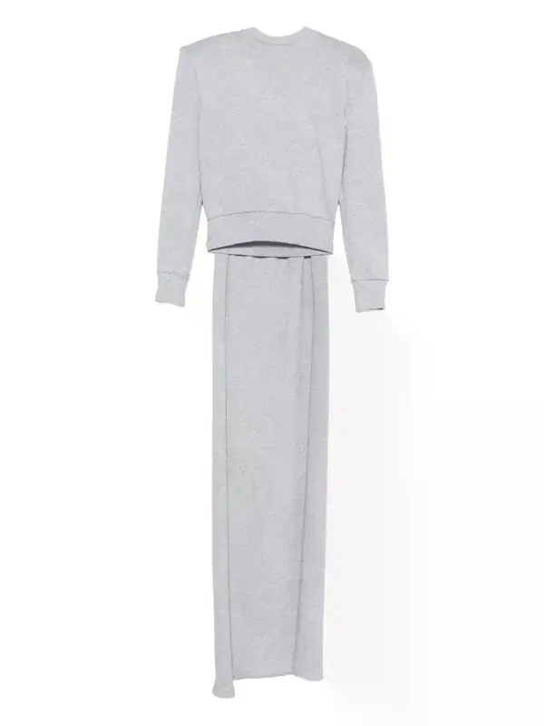 Magda Butrym Draped-detail Crew-neck Sweatshirt - Grey