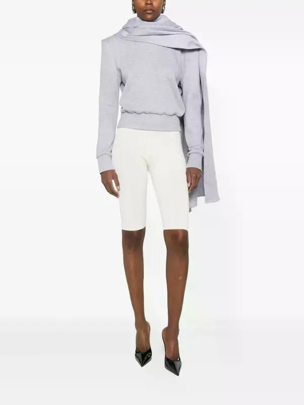 Magda Butrym Draped-detail Crew-neck Sweatshirt - Grey