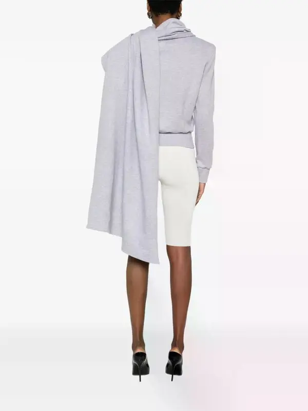 Magda Butrym Draped-detail Crew-neck Sweatshirt - Grey