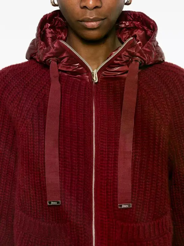 Herno Ribbed Knit Hooded Jacket