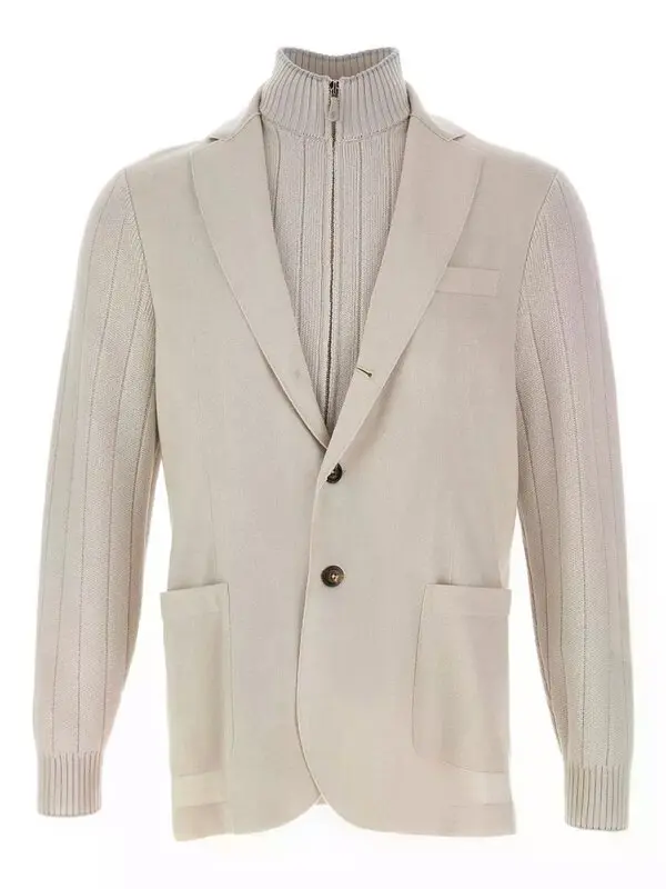 Eleventy Ribbed Knit Blazer