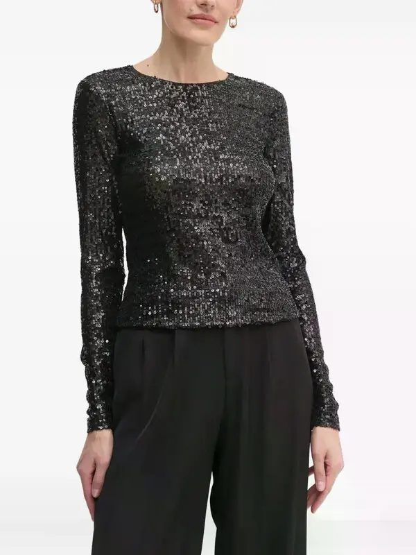 Dkny Sequin Embellished Long-sleeve Top
