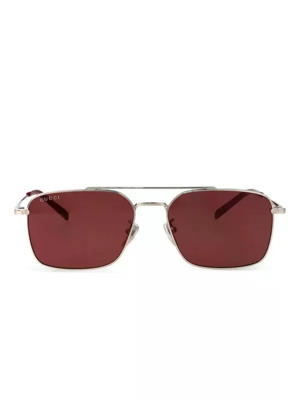 Gucci Rectangular-frame Sunglasses - Silver
