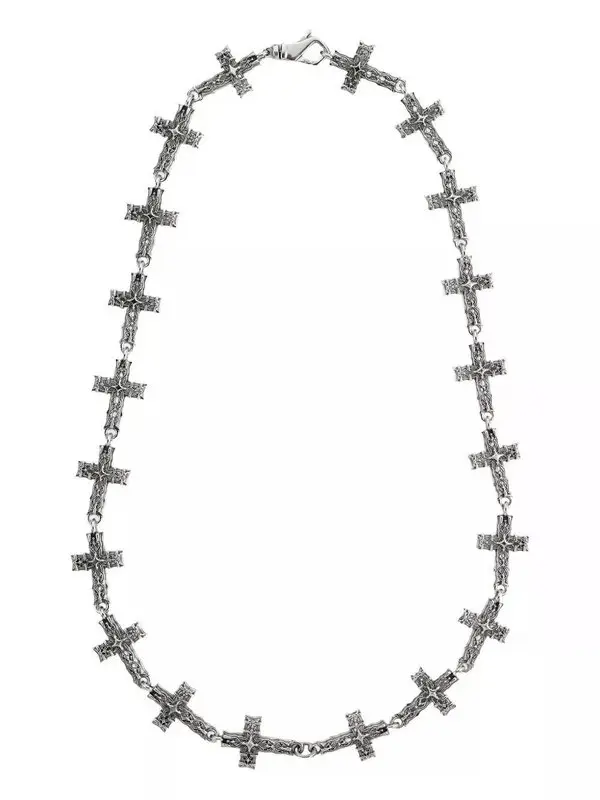 Emanuele Bicocchi Notre-dame Cross Pendant Necklace - Silver