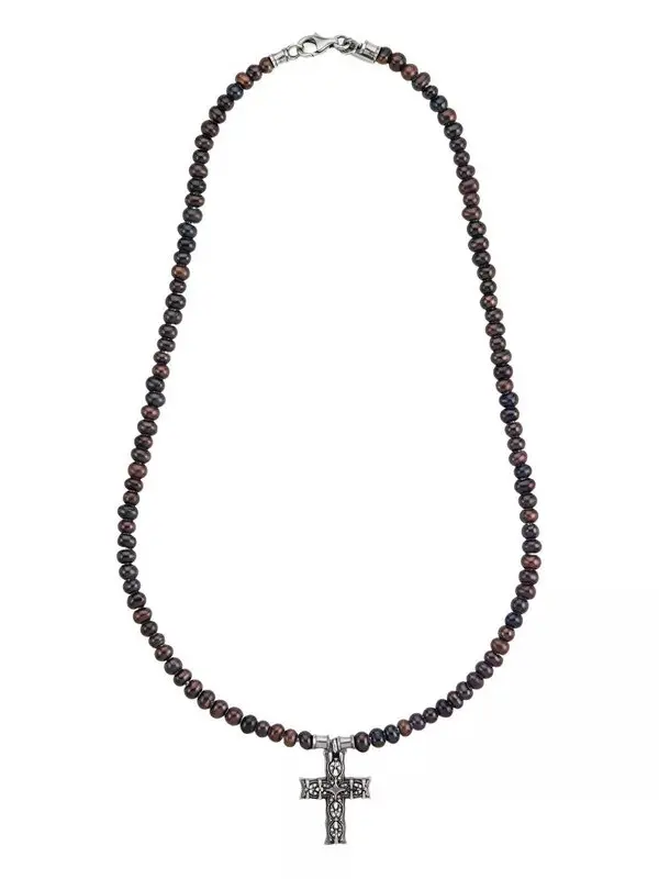 Emanuele Bicocchi Notre-dame Cross-pendant Necklace - Silver