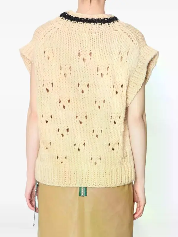 Kolor Open-knit V-neck Sweater