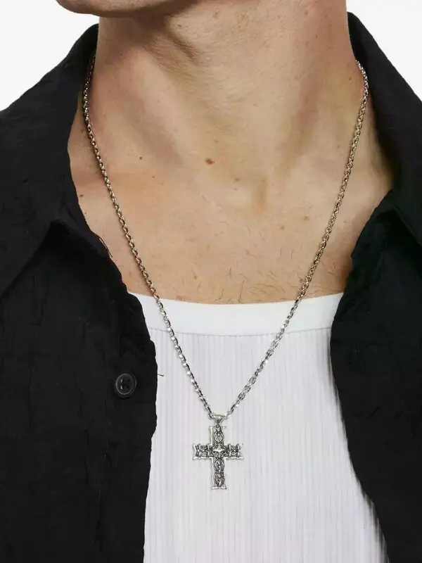 Emanuele Bicocchi Notre-dame Cross Pendant Necklace - Silver