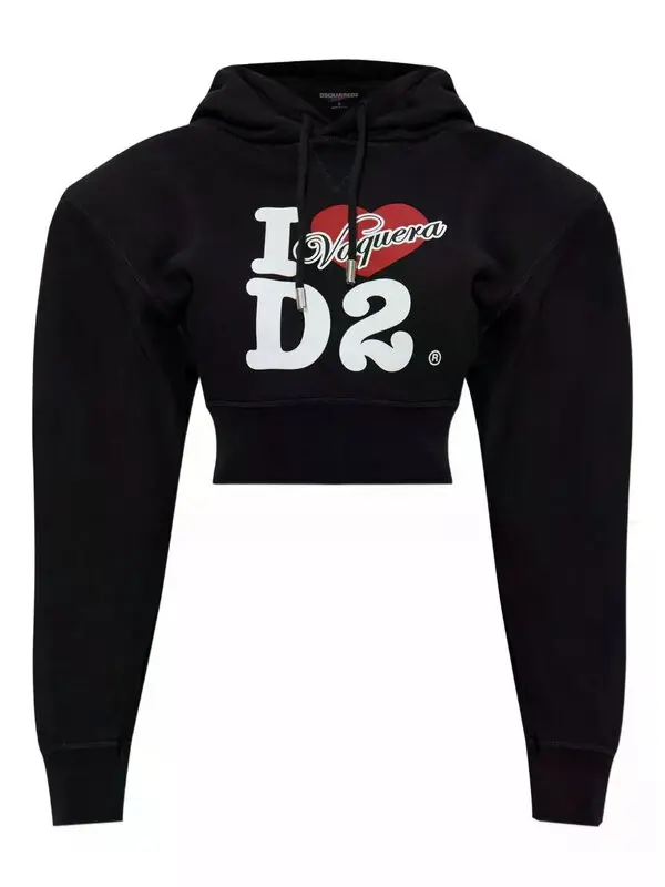 Dsquared2 Graphic Print Cropped Hoodie