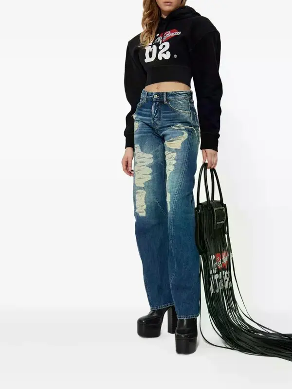 Dsquared2 Graphic Print Cropped Hoodie