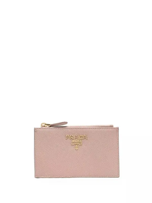 Prada Logo-detail Leather Purse - Neutrals