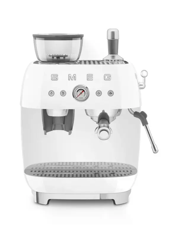SMEG Manual With Grinder Coffee Machine - White