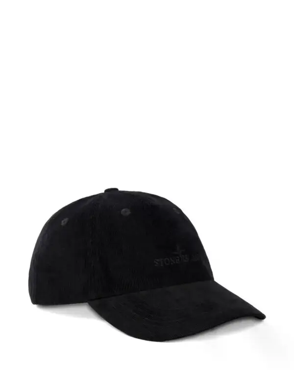 Stone Island Micro-corduroy Logo Cap - Black