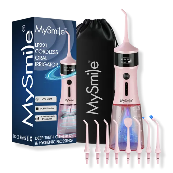 MYSMILE Lp221 Cordless Professional Water Flosser With Uvc Sterilizable - Pink