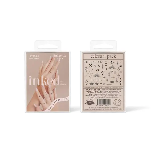 INKED BY DANI Celestial Temporary Tattoo Pack - One-color