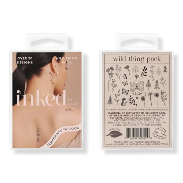 INKED BY DANI Wild Thing Temporary Tattoo Pack