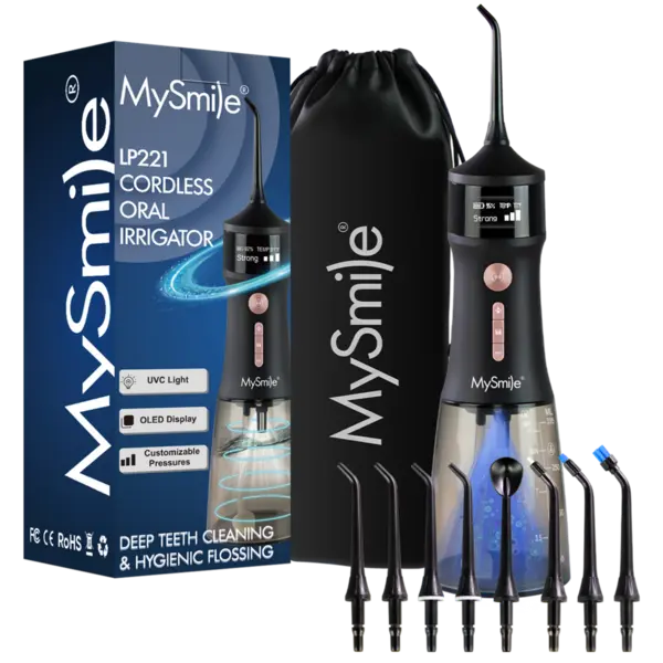 MYSMILE Lp221 Cordless Professional Water Flosser With Uvc Sterilizable - Black