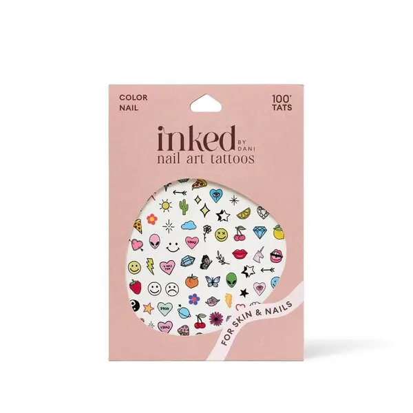 INKED BY DANI Color Nail Art Temporary Tattoo Pack - One-color