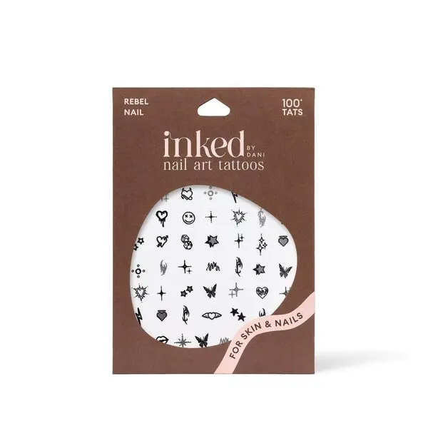 INKED BY DANI Rebel Nail Art Temporary Tattoo Pack - One-color