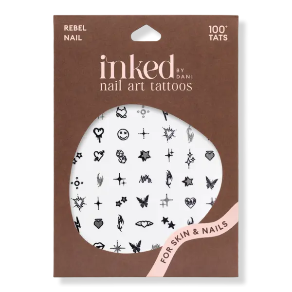 INKED BY DANI Rebel Nail Art Temporary Tattoo Pack - One-color