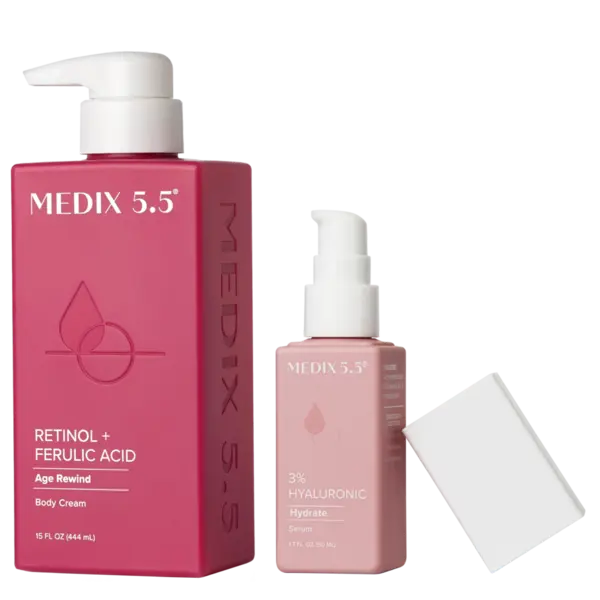 MEDIX 5.5 Retinol Body Lotion & 3% Hyaluronic Acid Serum Anti Wrinkle Hydration 2pc Set - One-color