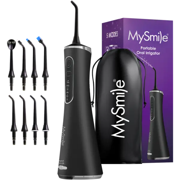 MYSMILE Lp211 Portable Cordless Water Flosser With 5 Modes - Black