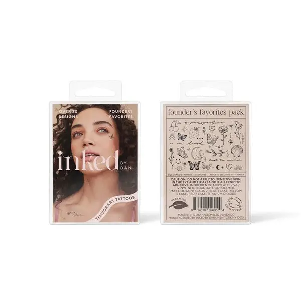 INKED BY DANI Founders Favorites Temporary Tattoo Pack - One-color