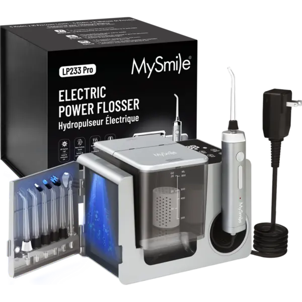 MYSMILE Lp233 Pro Uvc Countertop Water Flosser With Water Filter - Silver